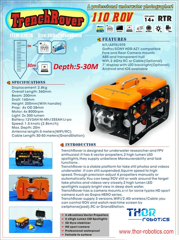 Thor Robotics Trench Rover 110rov Underwater Robotics Rov Vehicle - Buy ...