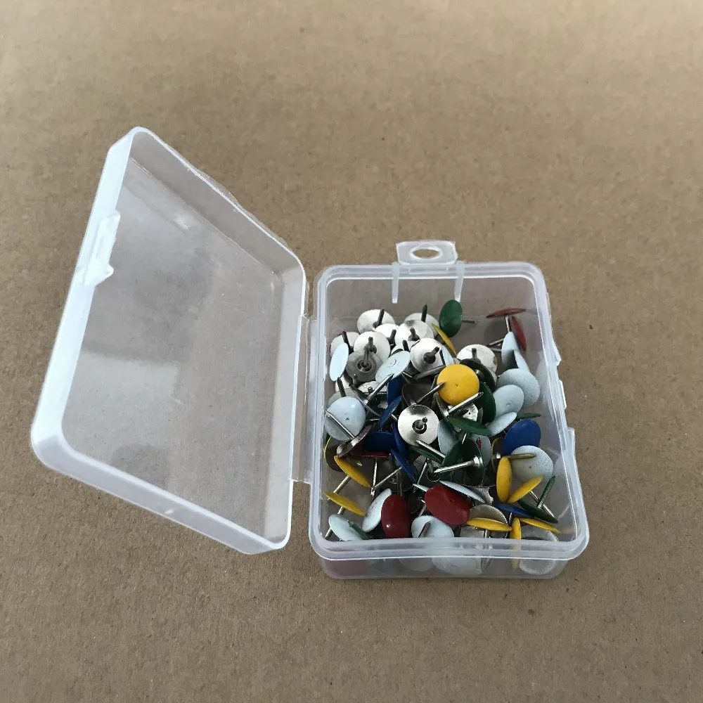 Sliver Thumb Tack Flat Head Push Pin for Cork Board - DDI