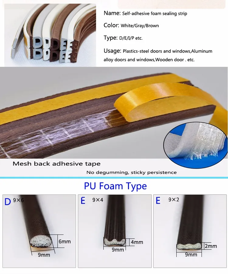 D Shape Close Cell Foam Self Adhesive Weather Strip - Buy Foam Self ...