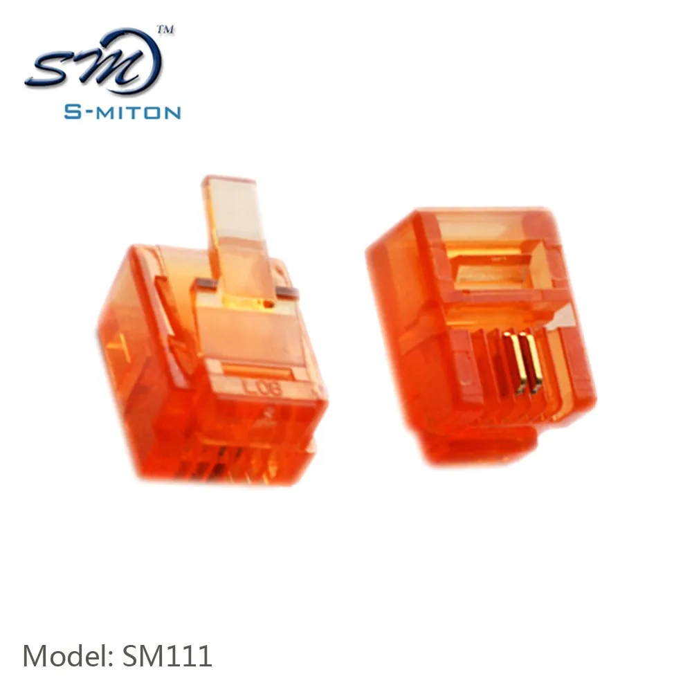 Transparent Color 6 Pin Modular 2 Core Rj 11 Connector - Buy Rj 11 ...