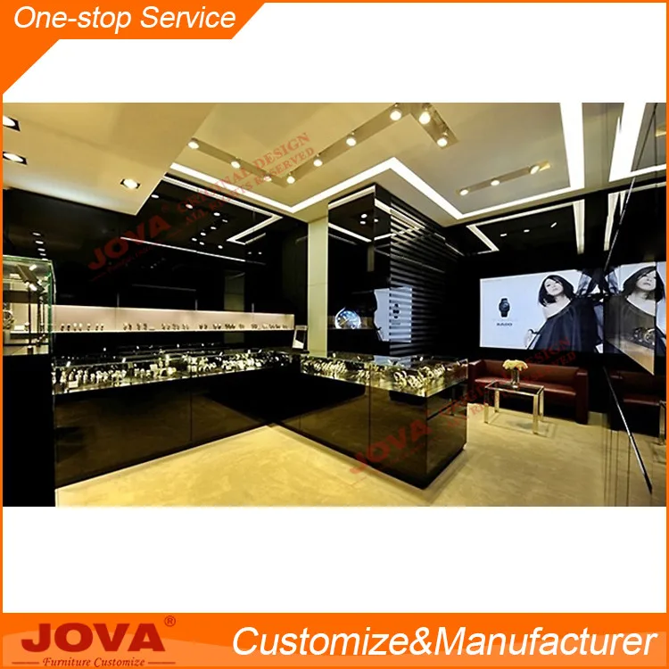 Modern Wood Watch Display Showcases For Watch Showroom Design With Led ...