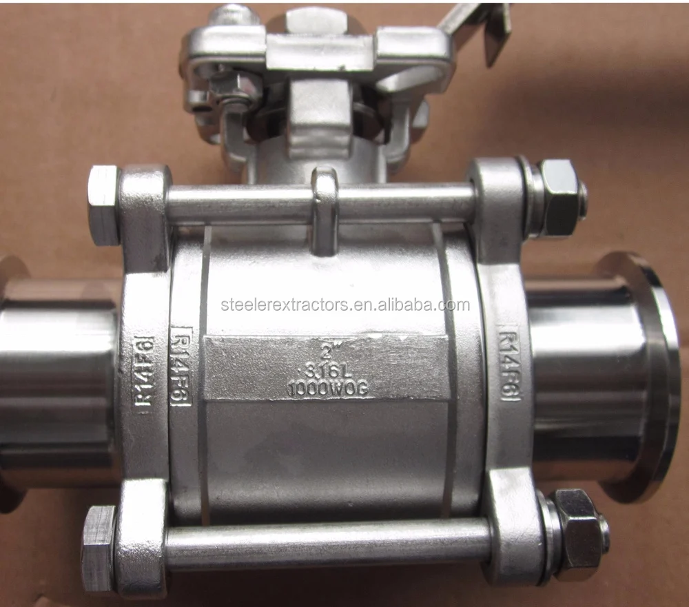 Stainless Steel 304 Sanitary 2 Inch Three Piece Bolted Clamped Triclamp ...