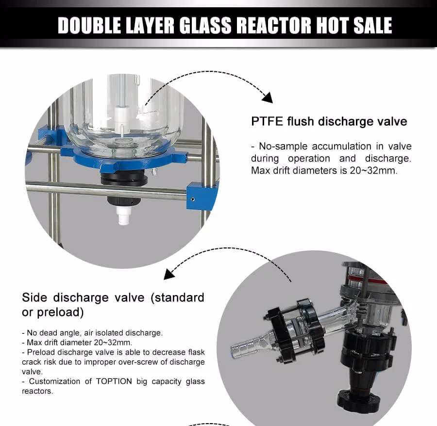 1l Bench Top Glass Reactor Reaction Systems Jacketed Lab Reactors And ...