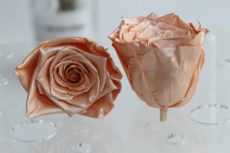 Latest real natural Metal Metallic preserved rose heads Golden long ...