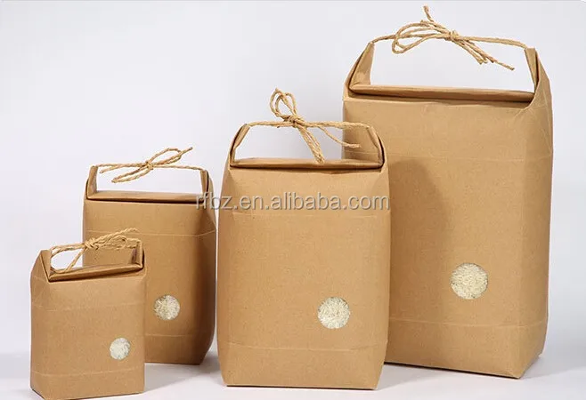1kg Rice Package Kraft Paper Packaging Bag - Brown Kraft Food Paper Bag