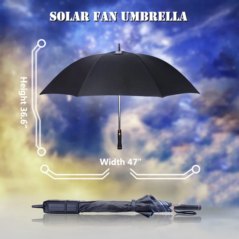 Fantastic High Quality Power Solar Umbrella Fan - 27 Inch