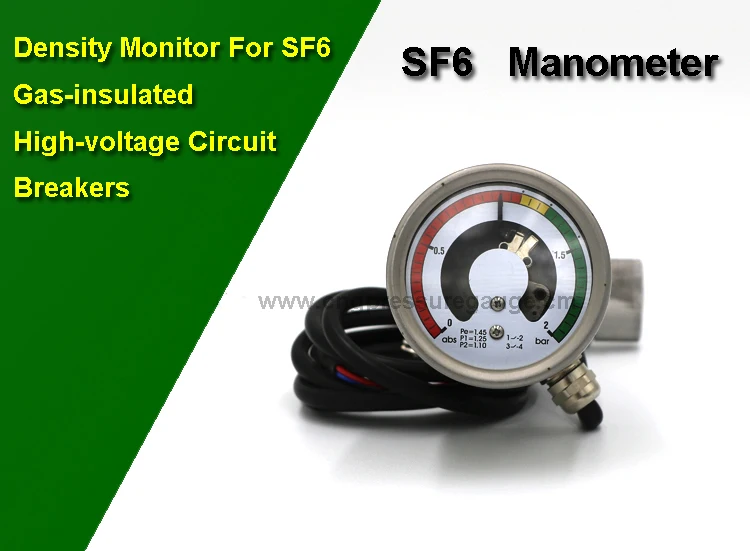 Stainless Steel Back Mounting Sf6 Density Monitor 63mm Gas Manometer ...