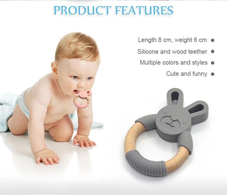 New Arrival Funny Teething Toys Silicone And Wood Baby Teether - Buy ...