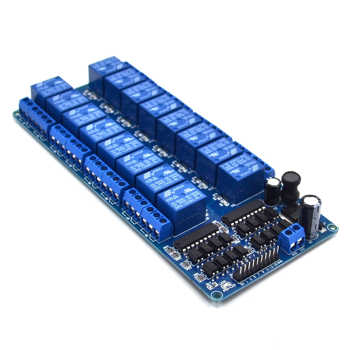 16 Channel Relay Module With Optocoupler Lm2596 Power Control Board ...