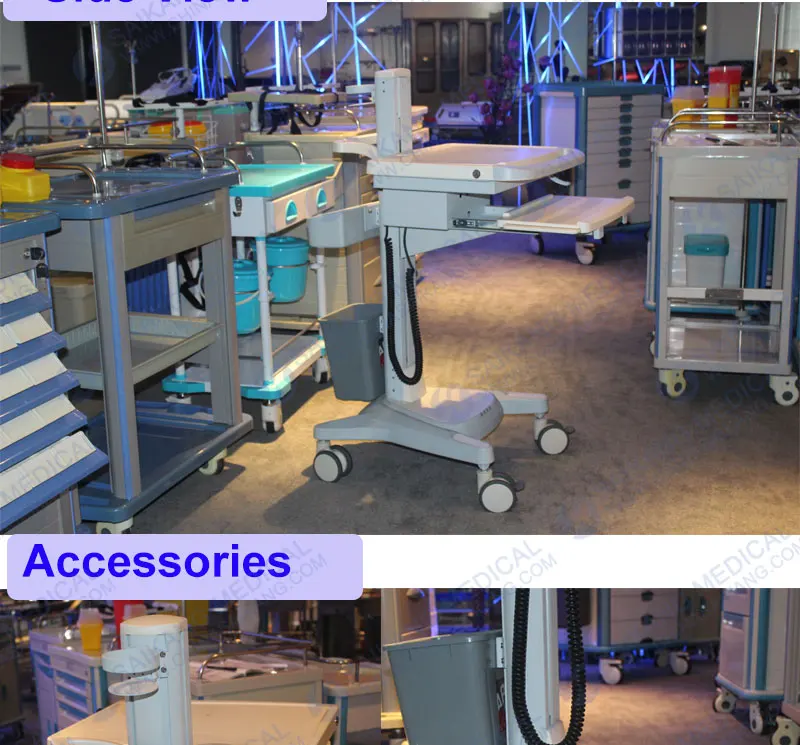 Skr027 Medical Mobile Hospital Computer Desk Workstation Mobile Cart ...