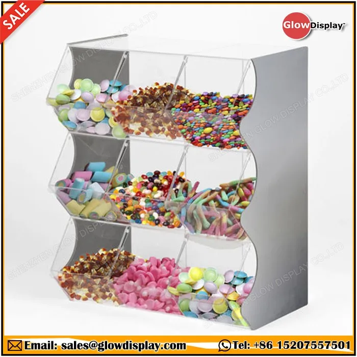 Glowdisplay Acrylic Stacking Pick And Mix Dispensers Sweet Display ...