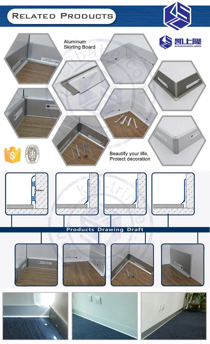 Decorative Metal Wall Moulding Aluminum Baseboard For Restaurant - Buy ...