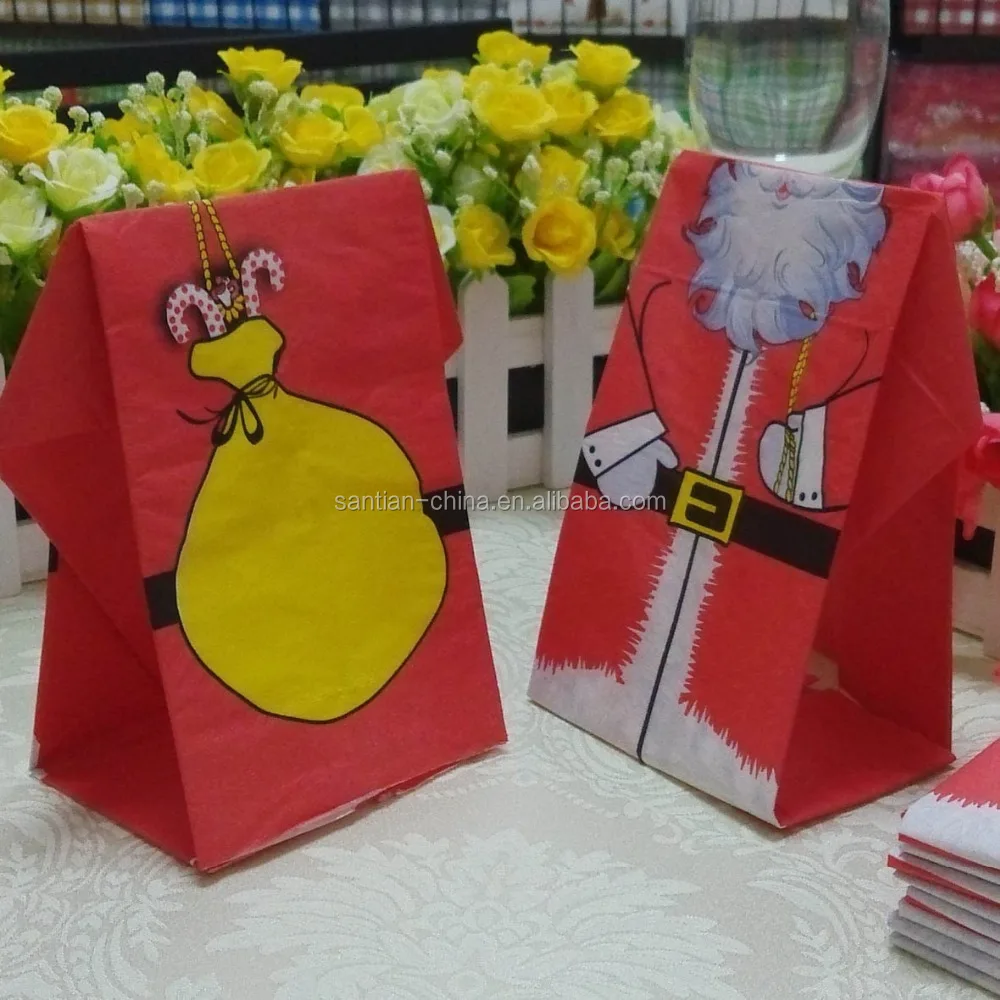 3 Ply Decoupage Hot Sale Stand Up Santa Shape Christmas Pre Folded ...