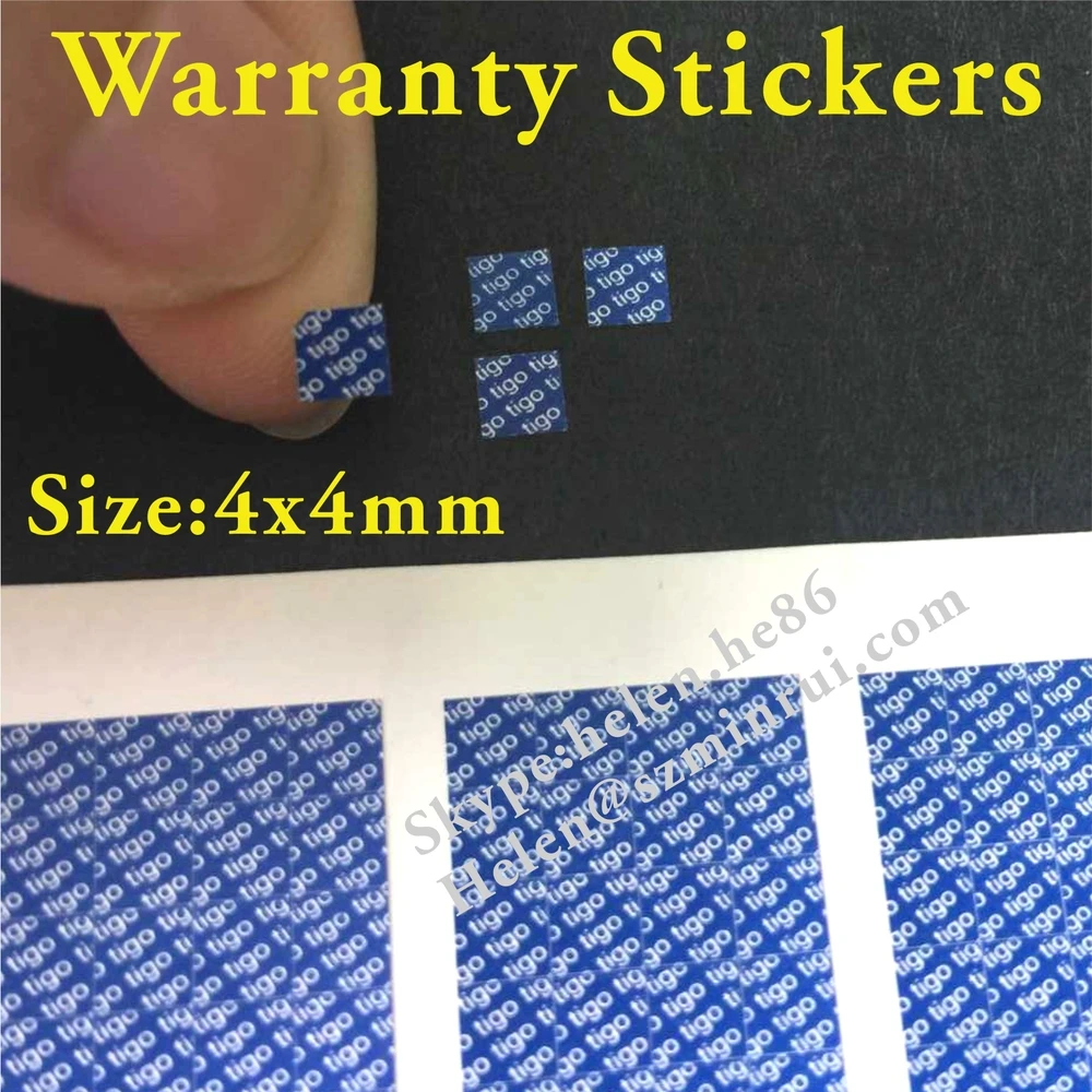 Small Size 4mm Square Warranty Sticker Mobile Phone,Strong Adhesive Non ...