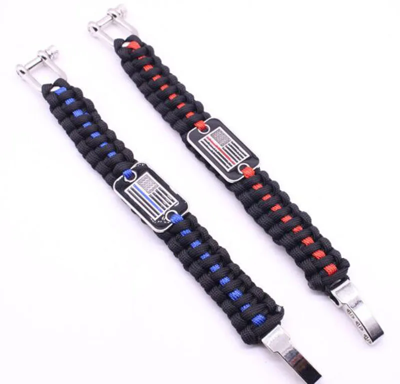 Usa Flag Survival Paracord Bracelet Outdoor Camping Climbing Emergency ...