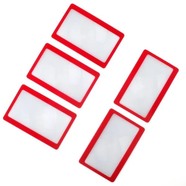 3x Wallet Magnifier Credit Card Size Lenses - Read Reading Bookmark Big ...