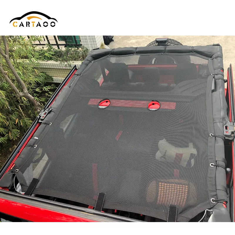 Cartaoo Uv Protection Soft Top Mesh Net For Jeep Wrangler Car Sunshade ...