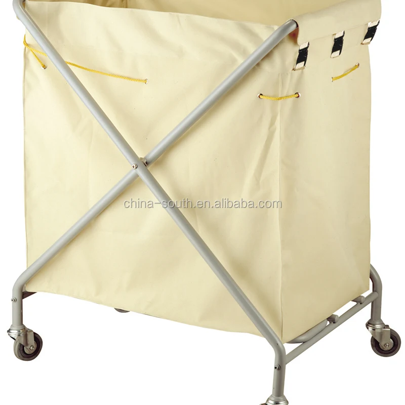 Round Soiled Housekeeping Dirty Linen Laundry Trolley Cart - Buy ...
