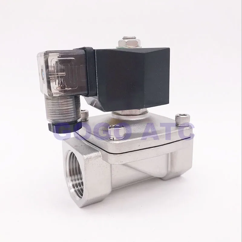 High Quality Gogo 2 Way Ss304 Large Water Solenoid Valve Normally Close Port 1 1/2" 110v Ac ...