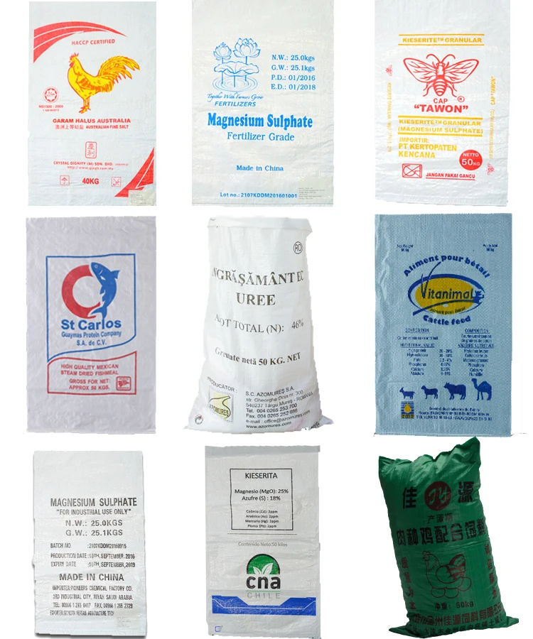 Plastic Roll And Sack 25kg 50kg Coated Blue Plastic Woven Sacks For ...