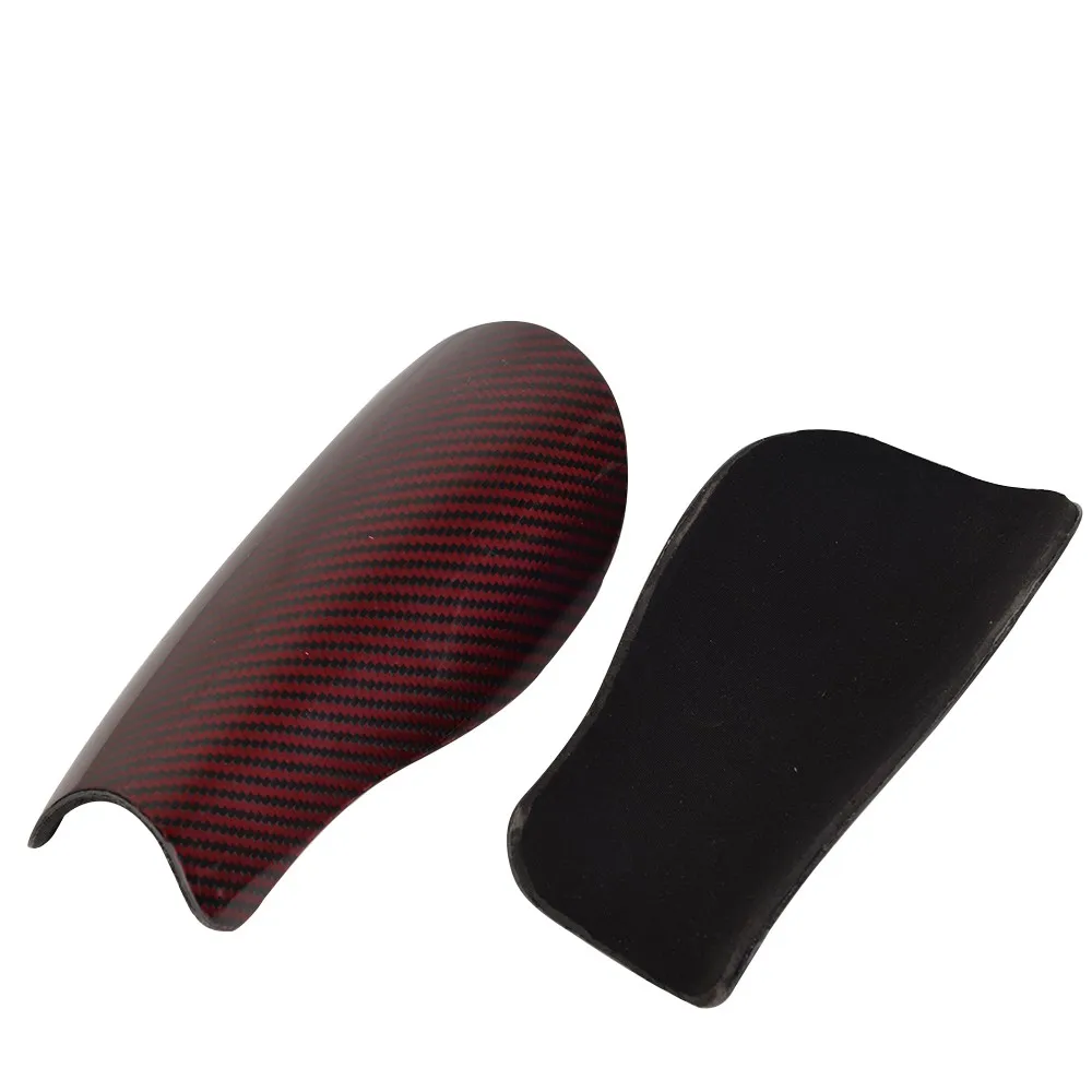 Free Shipping Hot Sell Red Carbon Shin Pads for Football