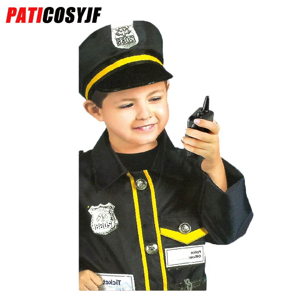 Carnival Career Cop Suit Costume Children Uniform Outfits Halloween