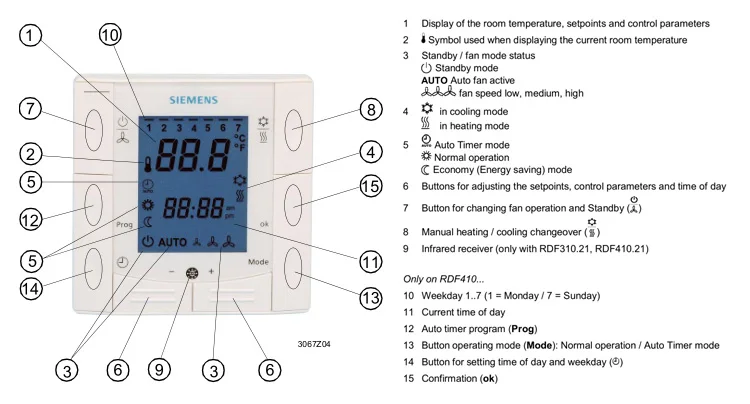 Siemens Temperature Controller Rdf310.2 Autonomous Room Thermostats For ...