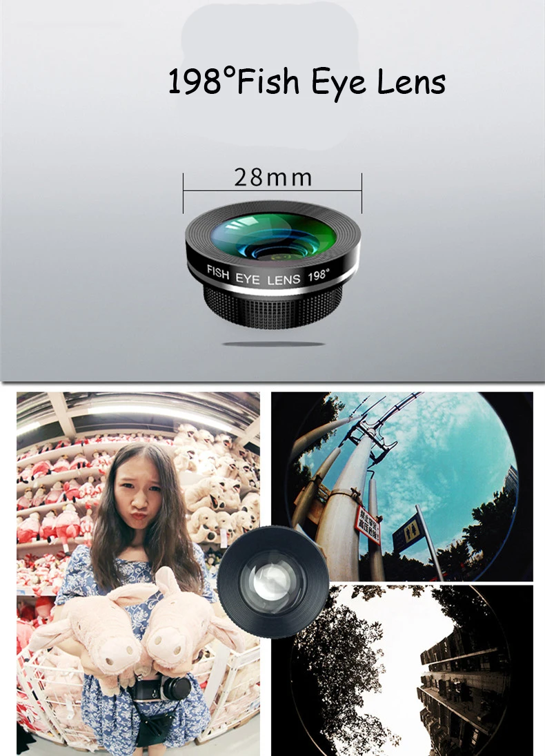 3 In 1 Kit Fisheye Fish Eye Lens 0.67x Wide Angle 10x Macro Lens Mobile ...