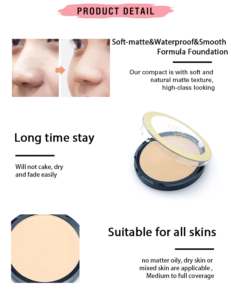 Professional Oil Control Waterproof Face Makeup Cosmetics Oem Compact ...