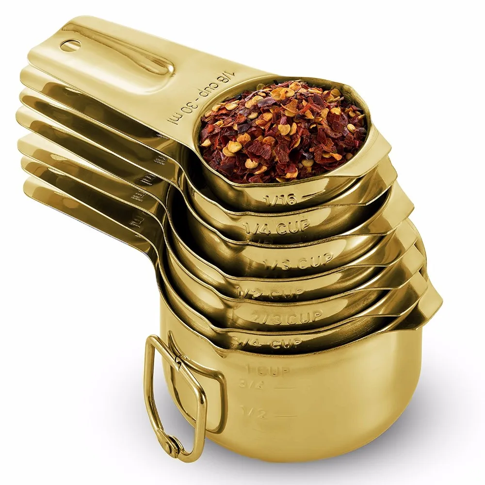 7 Piece Stainless Steel Measuring Cups,Durable Measuring Cup Set ...