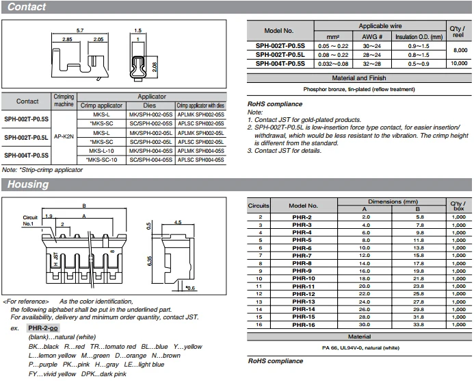 Jst 2.0mm Pitch Ph Series 4 Pin Connector Phr-4 Housing Wire To Board ...