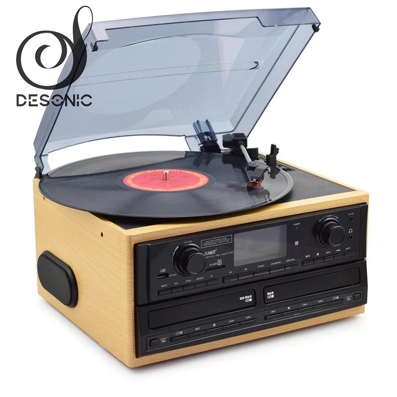 Factory Supply All-in-One Music Center: Vinyl Record Player & CD Player ...