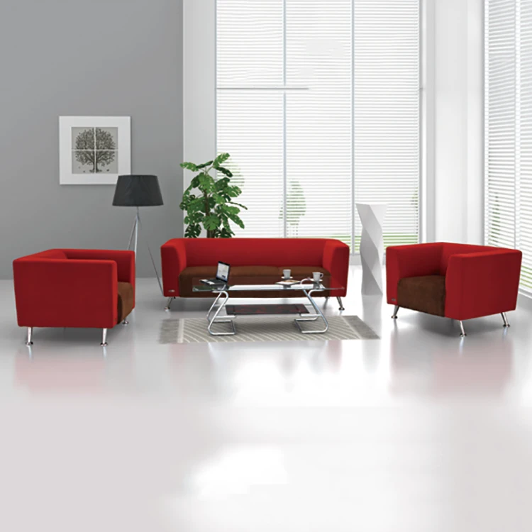 Chinese Red Leather Sofa New Design Commercial Office Leisure Sofa ...