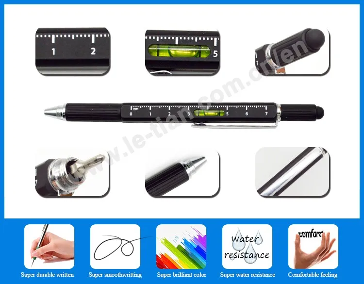 Multi Colors 6 In 1 Multifunction Tool Pen,Construction Tool Pen - Buy ...