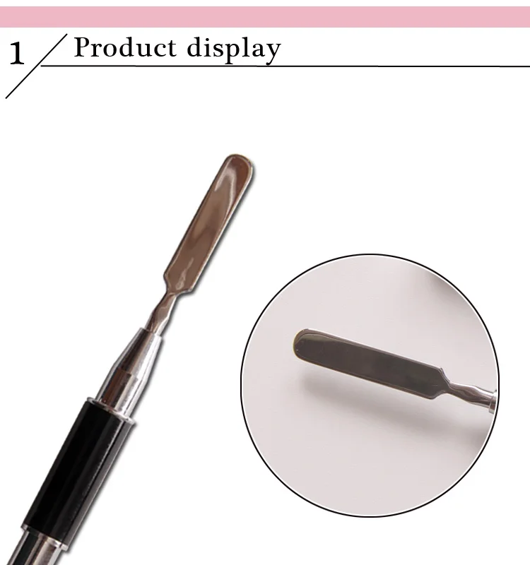 Jiexia Double Sided Nail Linrt Brush Stainless Steel Nail Art Spatula ...