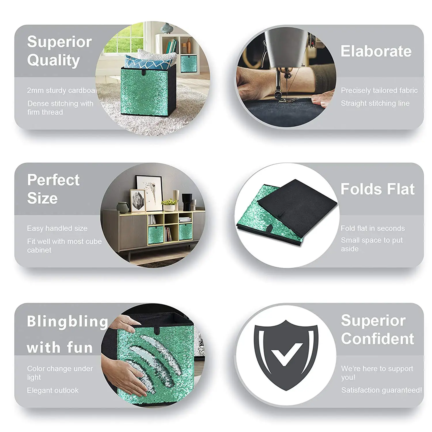 New Sequins Nonwoven Storage Box,Cube Foldable Storage Box,Dustproof ...