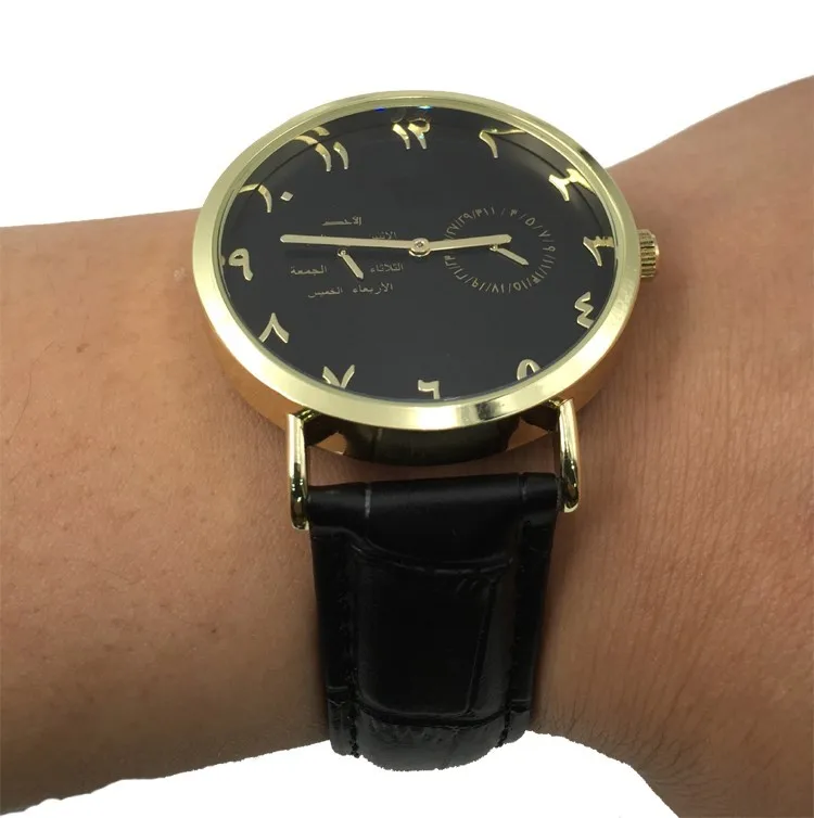 Hot Selling Arabic Numerals Dial Wrist Watch Unisex Quartz Watch - Buy ...