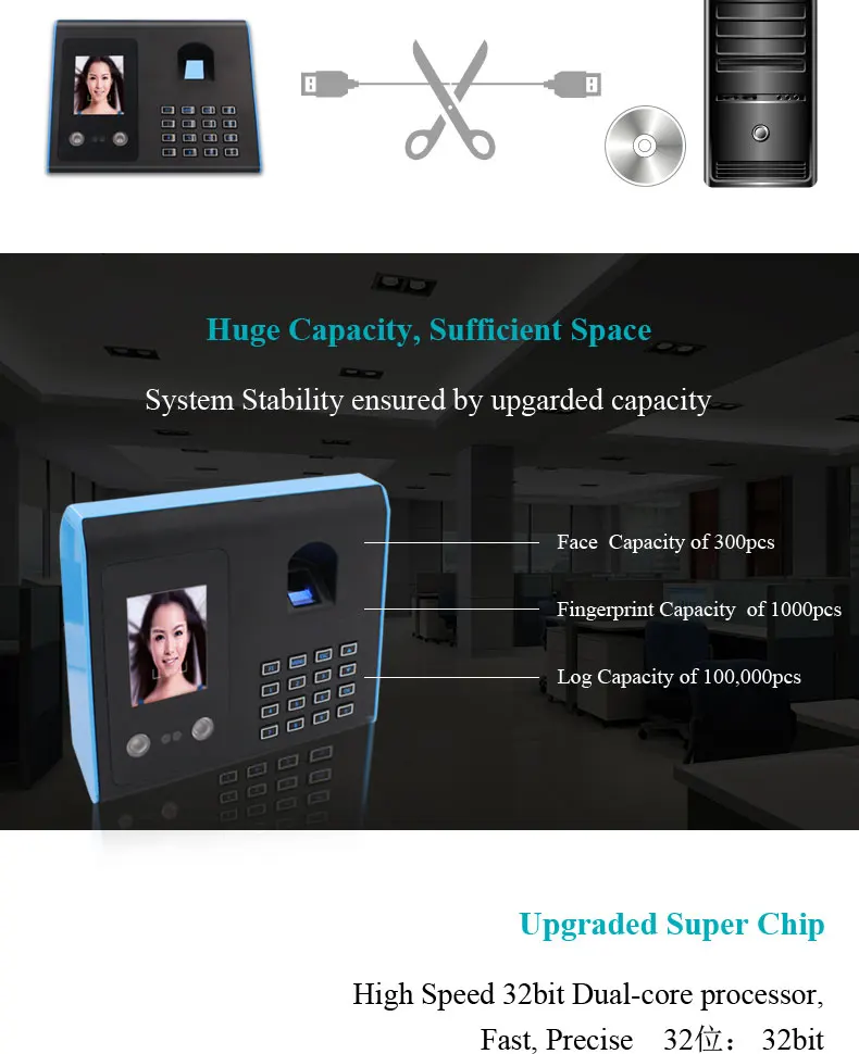 Biometric Fingerprint Attendance System Face& Fingerprint - Buy Face ...