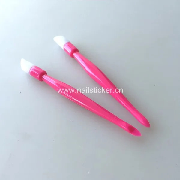 Wholesale Cute Pink Rubber Cuticle Pusher And Nail Cleaner Plastic ...