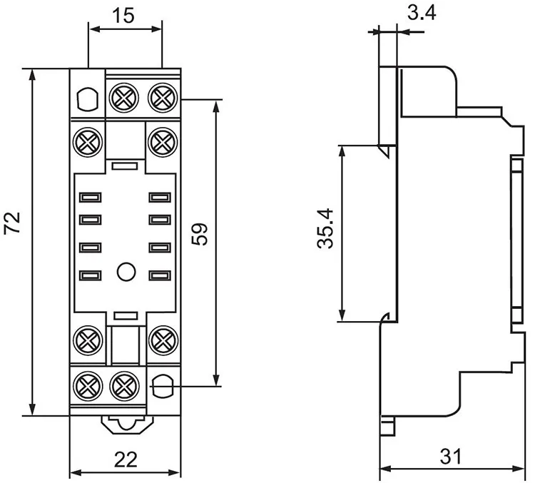 QIANJI China Electrical Equipment Supplies DYF08A Relay Socket