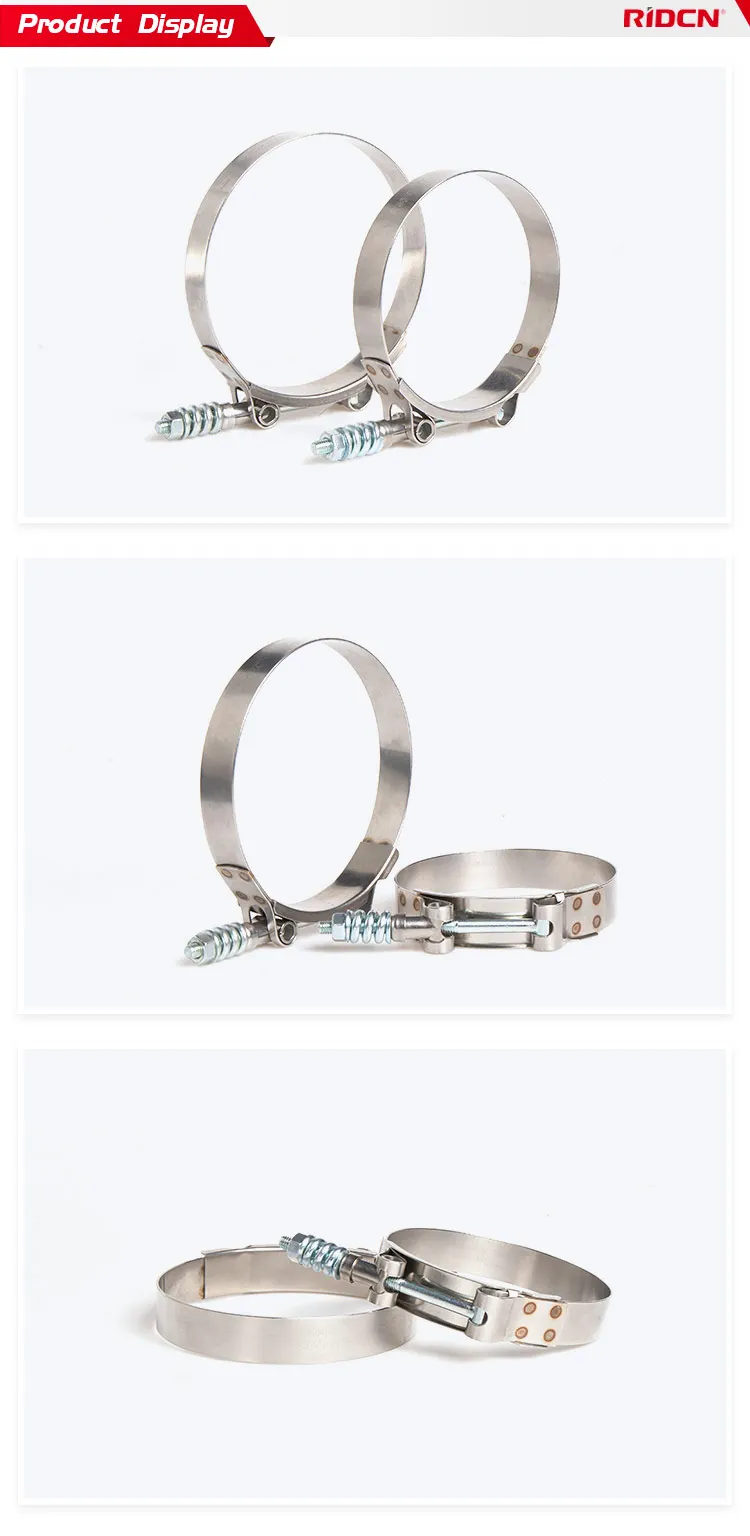 Spring Loaded T-Bolt Band Clamps for Turbo Boots and Hoses W4 T Bolt ...