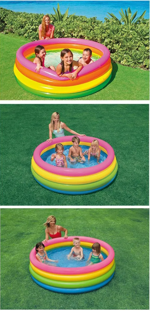 Intex Inflatable 4 Rings Kids Rainbow Swimming Pool - Buy Intex Kids ...