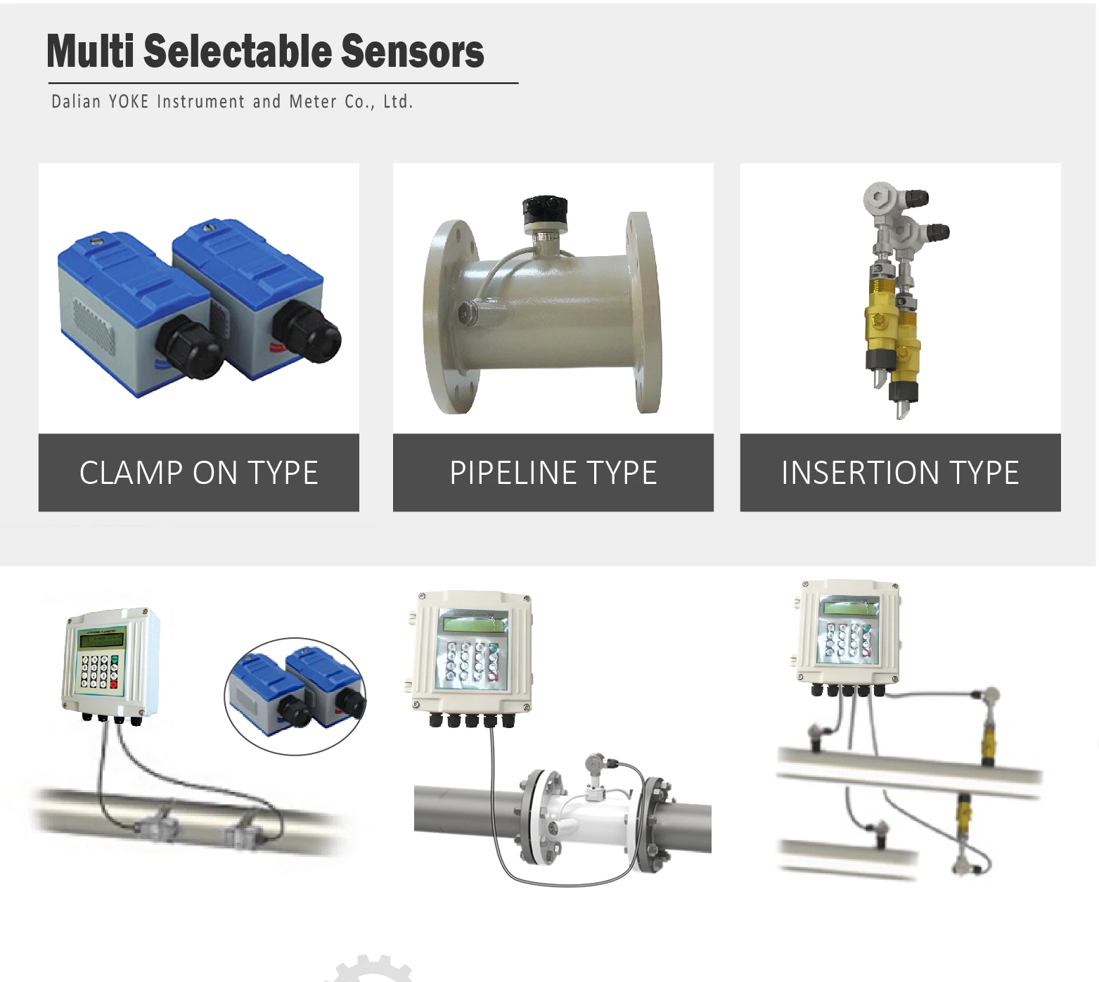 Wall mounted clamp on ultrasonic flow meter digital water flow meter ...