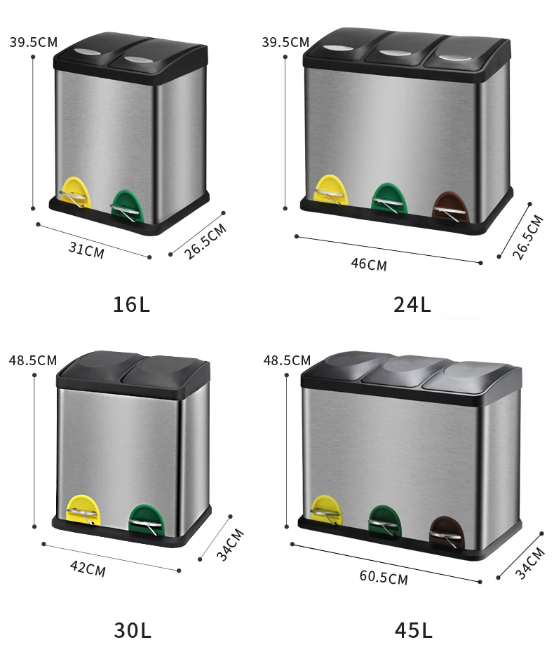 Sustainable Kitchen Recycling with Aemaxx Stainless Steel Bins
