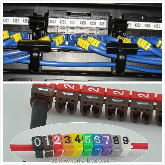 Kn Pom Customized Colorful Plastic Electrical Cable Numbering Labels ...