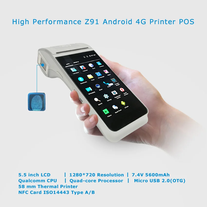 Award-winning Zcs Z91 4g Wifi Android Pos System Portable Billing ...