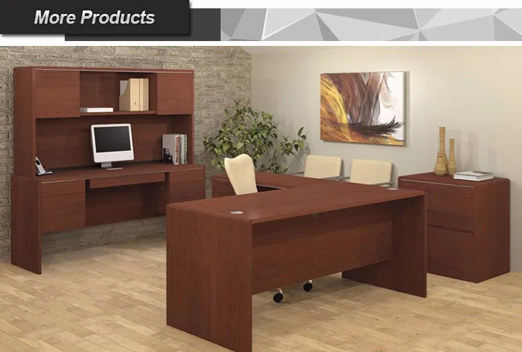 U Shaped Executive Office Table with Hutch Cabinet - HY-ED50