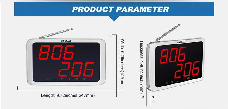 Singcall Wireless Calling Paging System,Queue Number Display Ape1200 White - Buy Queue Number ...