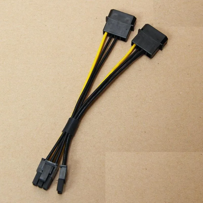 Dual Molex Lp4 4 Pin To Pcie 8 Pin Pci-e Express Converter Adapter Power Cable - Buy Dual Molex ...