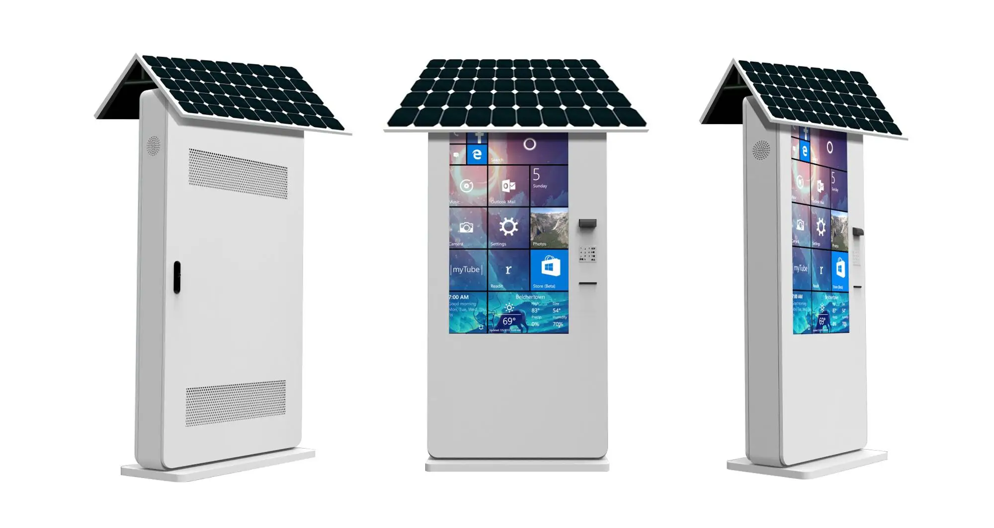 65inch Outdoor Floor Standing Digital Signage Sun Readable With Solar ...